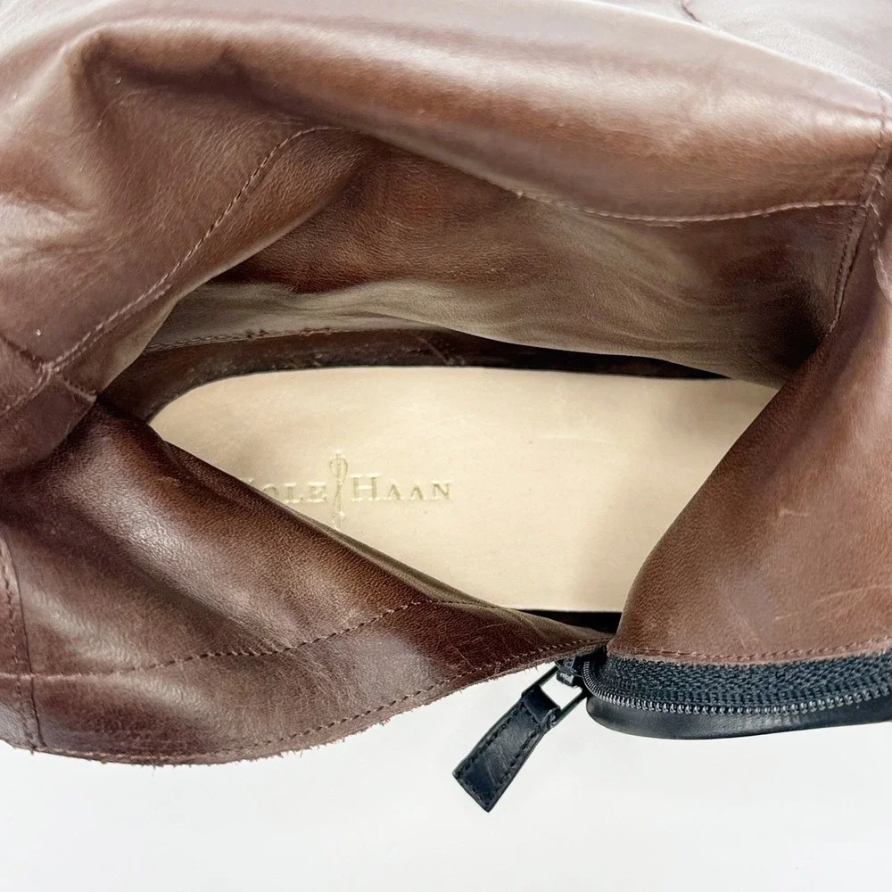Unbranded | Shoes | Womens Two Tone Black And Brown Leather Tall Riding ...